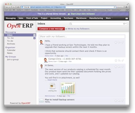 OpenERP 7.0 Adds Google Docs Integration, Customer Portal -- Campus ...